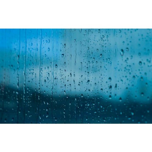 Картина на холсте 60x110 LinxOne "Стекло, дождь, капли, мокрый" интерьерная для дома / на стену / на кухню / с подрамником