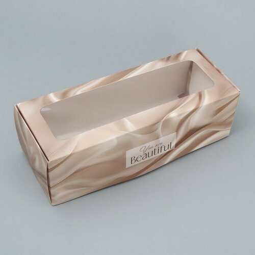 Коробка для кондитерских изделий с окном «Шёлк», 26 х 10 х 8 см (комплект из 20 шт)