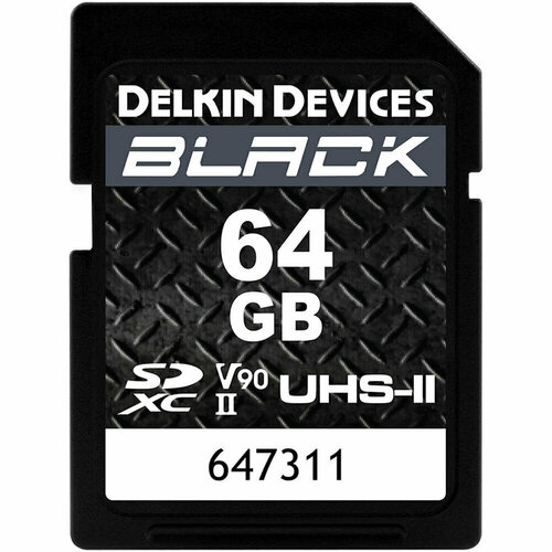 Карта памяти Delkin Devices Black SDXC 64GB UHS-II V90, R/W 300/250 МБ/с