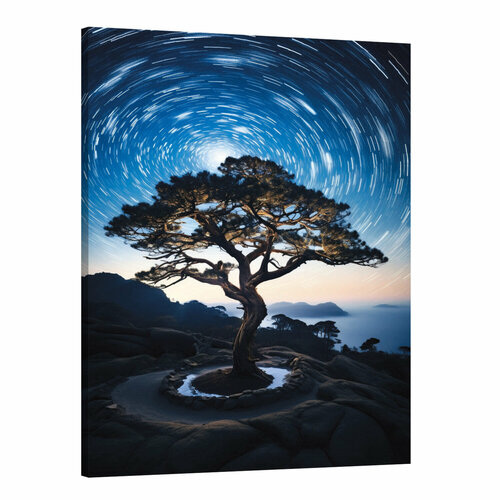 Интерьерная картина 50х70 "Небо и дерево"