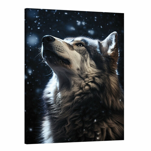 Интерьерная картина 50х70 "Волчий крик"