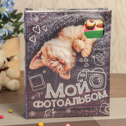 Фотоальбом 100 фото 13х18 см с окном "Мой фотоальбом" 15,5х19,5 см (комплект из 3 шт)