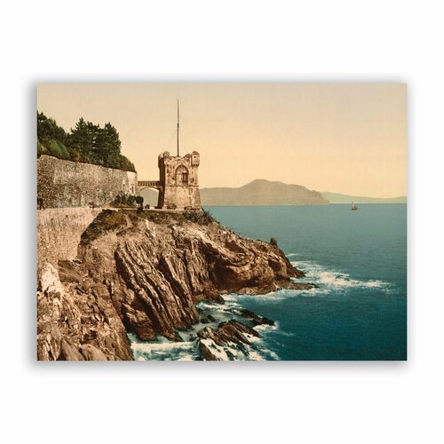 Постер, плакат на бумаге / The tower, Nervi, Genoa, Italy / Размер 40 x 53 см