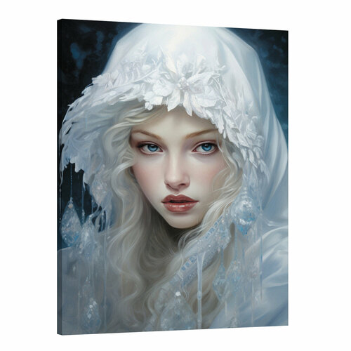 Интерьерная картина 50х70 "Снегурочка в плену у мороза"