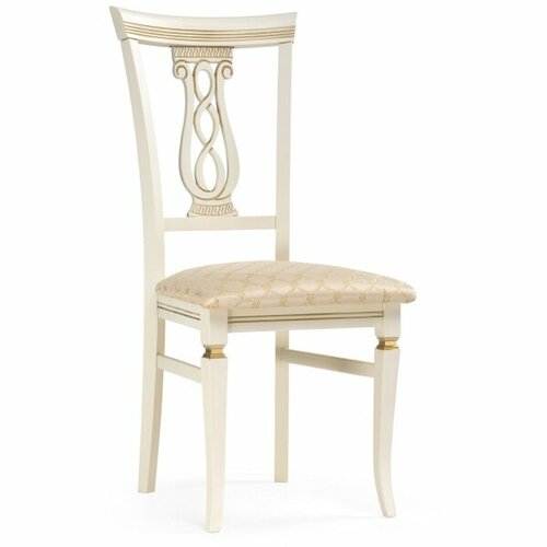 Деревянный стул Woodville Флавиан слоновая кость / золото 515976
