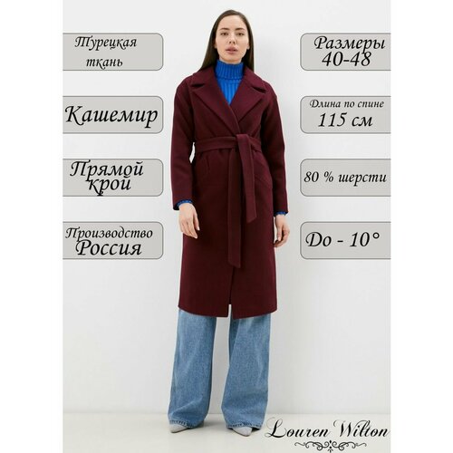 Пальто  Louren Wilton, размер 48, бордовый