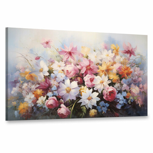 Интерьерная картина 100х60 "Букет весны в цветах"