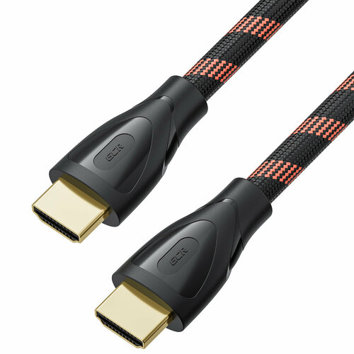 HDMI 2.1 кабель серия Premium ECO Ultra HD 8K@60Hz 4K@120Hz 3D HDR 4:4:4 48 Гбит/с 24К GOLD (GCR-H203) черный; красный 2.0м