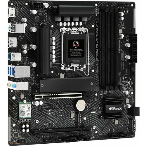 Материнская плата ASROCK B760M PG LIGHTNING WIFI, LGA 1700, Intel B760, mATX, Ret