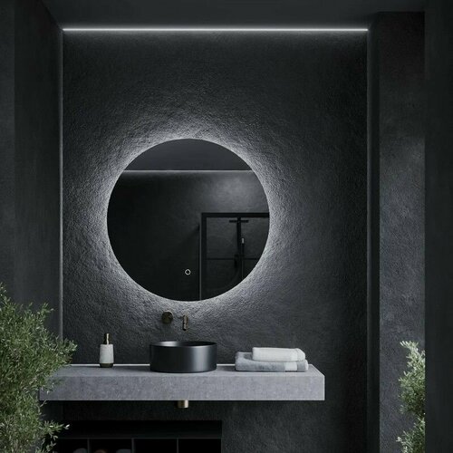 Зеркало круглое MN D70 для ванной с холодной LED-подсветкой