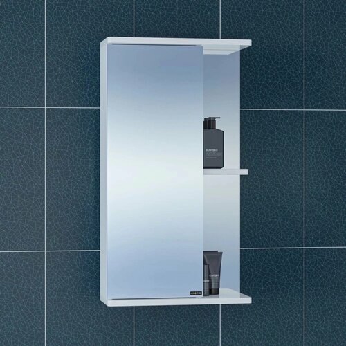 Зеркальный шкаф 41x70 см белый глянец Санта Ника 101080