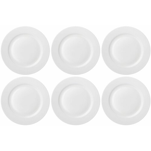 Набор тарелок Глубоких Суповых 23 см на 6 персон Lefard Silk, Фарфор, Белые, 6 Шт набор посуды