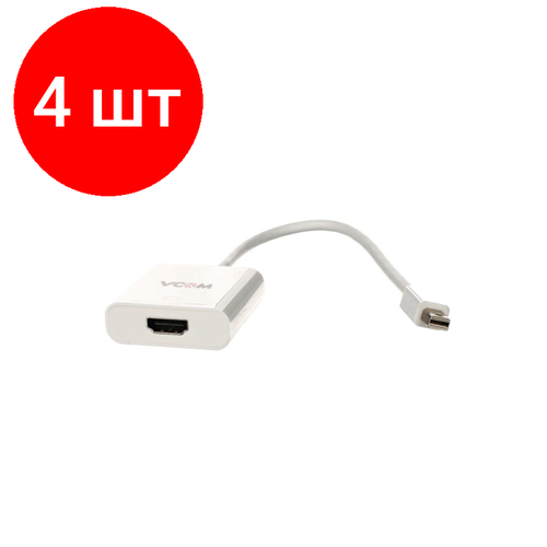 Комплект 4 штук, Кабель Mini DisplayPort - HDMI, M/F, VCOM, VHD6055