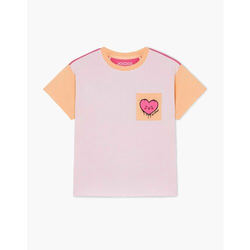 Футболка Gloria Jeans, размер 6-8л/122-128, оранжевый, розовый