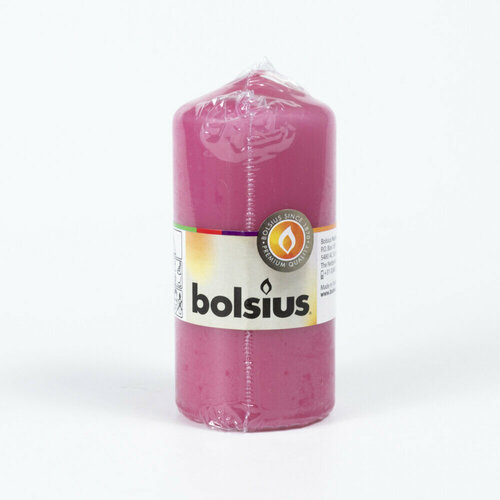 Свеча "Столбик" Bolsius, розовый, 12 х 6 см, 25 часов