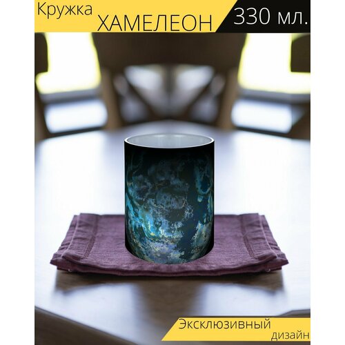 Кружка хамелеон с принтом "Планета, пространство, вселенная" 330 мл.