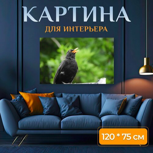 Картина на холсте "Птицы, дикая природа, природа" на подрамнике 120х75 см. для интерьера