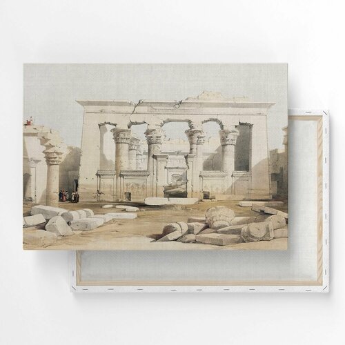 Картина на холсте, репродукция / Дэвид Робертс - Portico of the Temple of Kalabshi / Размер 40 x 53 см
