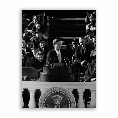 Постер, плакат на бумаге / Джон Кенеди - 35-й президент США / Размер 60 x 80 см