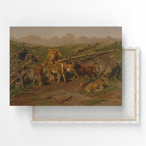 Картина на холсте, репродукция / Роза Бонёр - Weaning the Calves / Размер 40 x 53 см