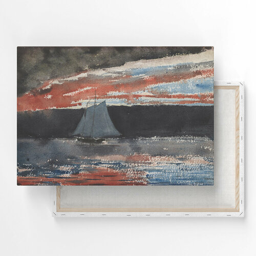 Картина на холсте, репродукция / Уинслоу Хомер - Schooner at Sunset / Размер 40 x 53 см