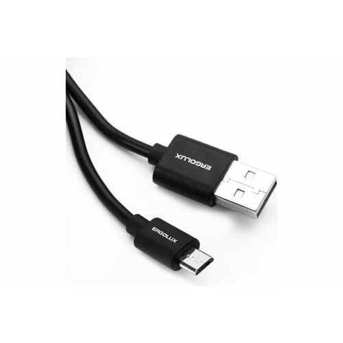 Кабель для зарядки Micro USB - USB, 3А, 1,2м, Черный, Зарядка+Передача данных, Коробка, ERGOLUX ELX-CDC01-C02 15093