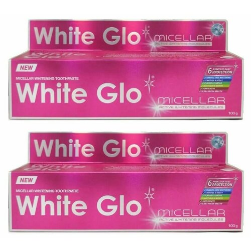 White Glo Зубная паста Мицеллярная, отбеливающая, 100 мл, 2 шт