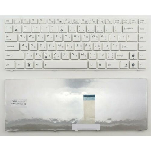 Клавиатура для Asus X42 белая с белой рамкой