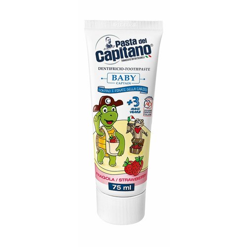 Зубная паста для детей от 3-х лет с клубничным вкусом / Pasta del Capitano Captain Baby Toothpaste Strawberry