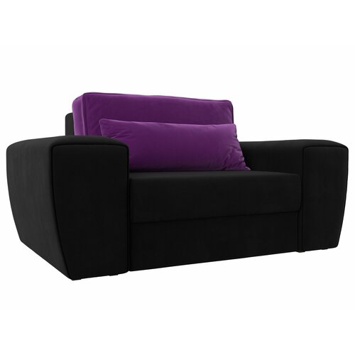 Кресло Лига Диванов Лига-008 (микровельвет) Черный/Фиолетовый