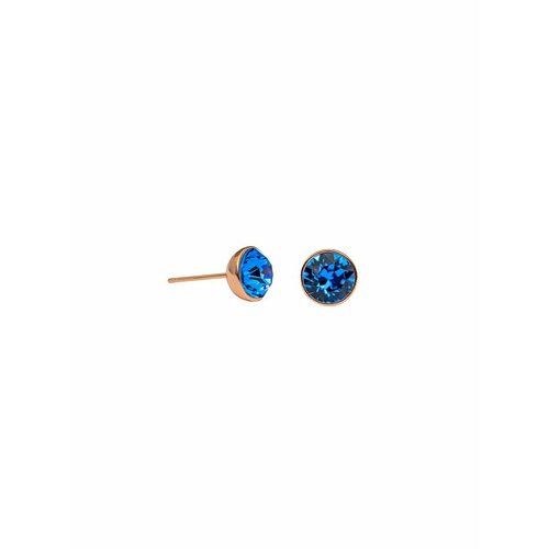 Серьги пусеты Fiore Luna, кристаллы Swarovski, желтый, синий