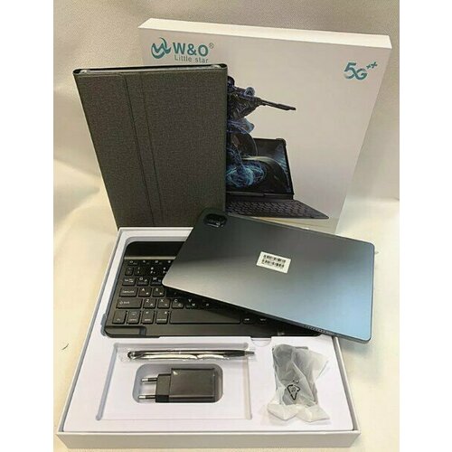 Планшет W&O X30Pro с клавиатурой, чехлом-книжкой и стилусом, 6 GB/256 GB, 10.36, черный