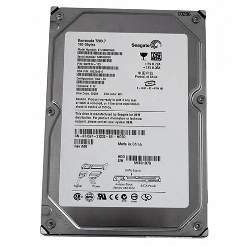Жесткий диск Dell 7J597 160Gb SATA 3,5" HDD