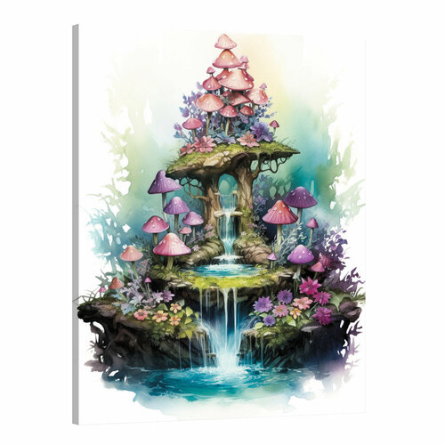 Интерьерная картина 50х70 "Лесной фонтан"