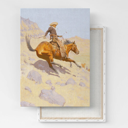 Картина на холсте, репродукция / Фредерик Ремингтон - The Cowboy / Размер 30 x 40 см