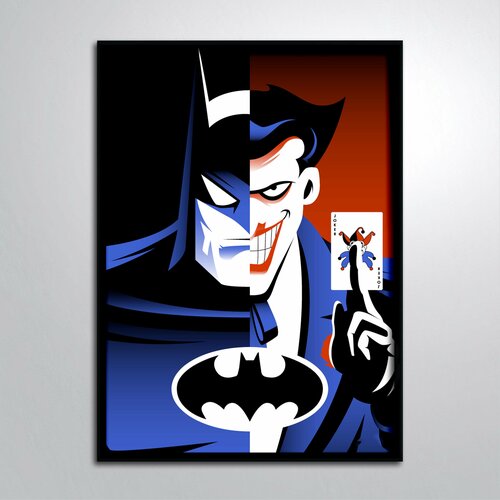 Постер в раме/Бэтмен и Джокер Арт Минимализм Batman