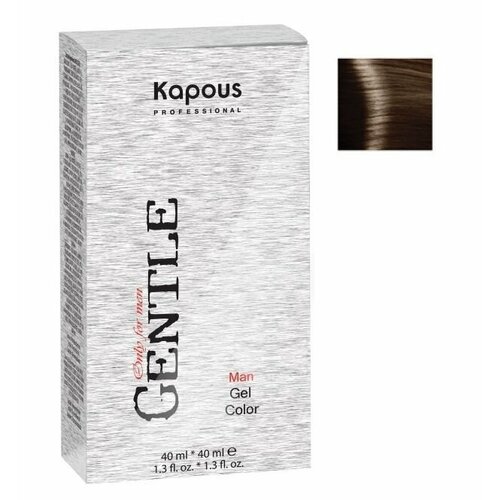 Kapous Professional Gentlemen Гель-краска для волос, без аммония, тон №6, Светло-коричневый + Эмульсия проявляющая, 3%, кремообразная, 40/40 мл
