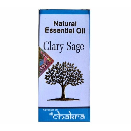 Natural Essential Oil CLARY SAGE, Shri Chakra (Натуральное эфирное масло шалфей мускатный (клэри сейдж), Шри Чакра), 10 мл.