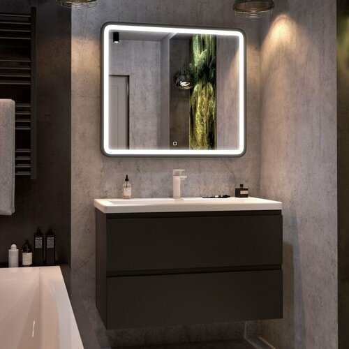Мебель для ванной Art&Max Bianchi 100, подвесная, серый матовый