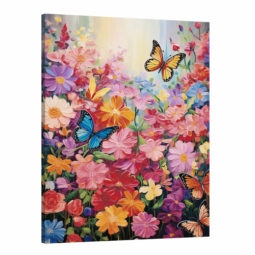Интерьерная картина 50х70 "Бабочки в саду"