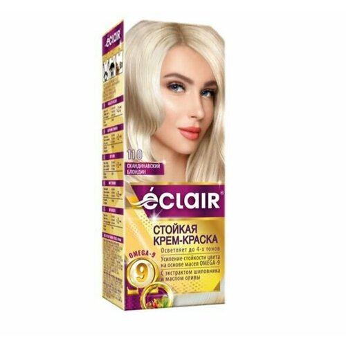 ECLAIR Стойкая крем-краска для волос OMEGA-9, 11.0 скандиновский блондин