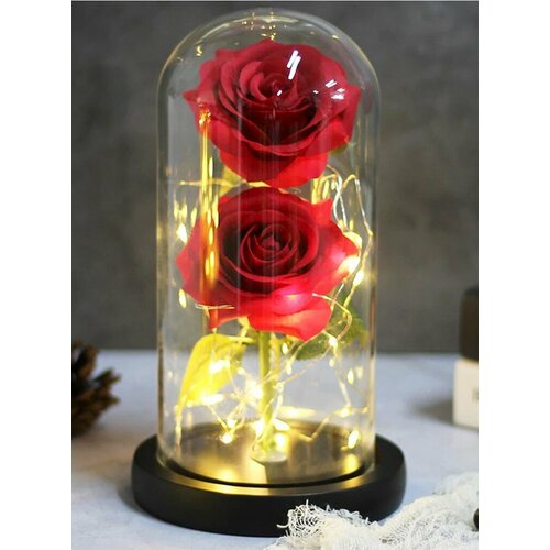 Роза вечная в колбе ночник светильник для декора дома