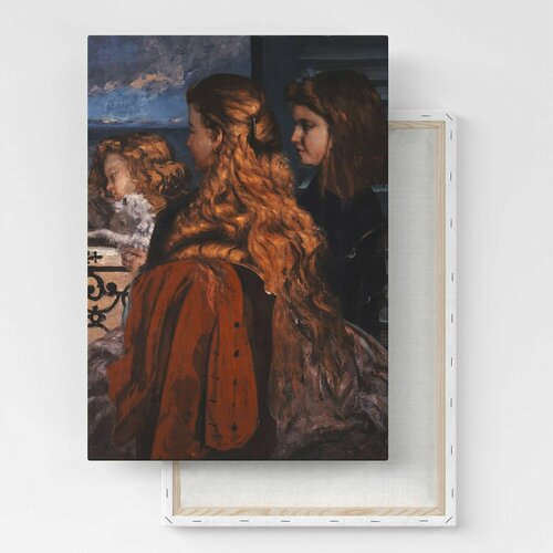 Картина на холсте, репродукция / Гюстав Курбе - Three Young Englishwomen by a Window / Размер 40 x 53 см