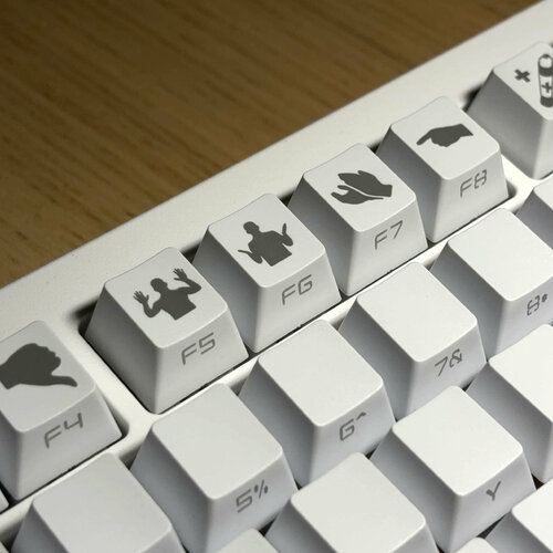 Набор кейкапов Rust для механической клавиатуры: Горячие клавиши Fn (белый, OEM)