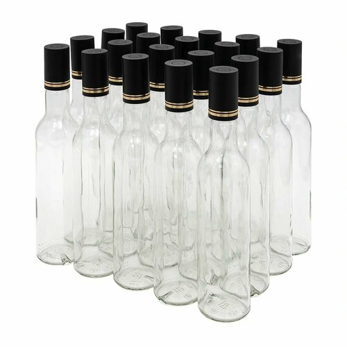 Бутылка для самогона стеклянная Гуала 0,5 л с пробкой, 20 шт.