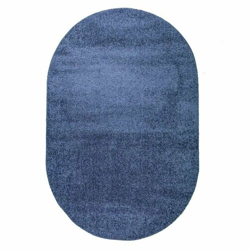 Ковер овальный Синий 3 х 4 м мягкий, пушистый, с высоким ворсом, на пол для комнаты Белка Фьюжн 44107_46122