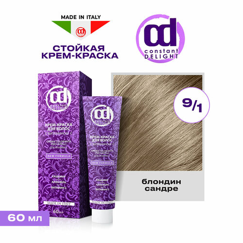 Constant Delight Крем-краска без аммиака crema colorante per capelli, 9/1 блондин сандре, 60 мл