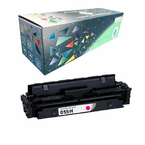 Картридж Canon 055HM C чипом для Canon LBP660/MF740 Magenta 5.9K AQUAMARINE (Совместимый)