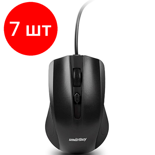 Комплект 7 штук, Мышь компьютерная Smartbuy ONE 352 черная (SBM-352-K)