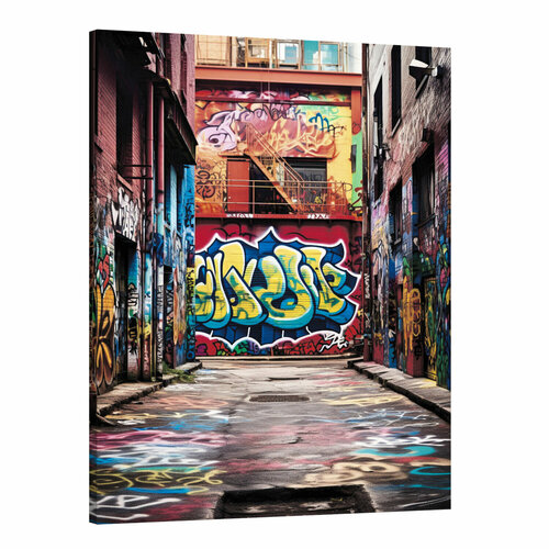 Интерьерная картина 50х70 "Граффити: художественная революция на стенах"